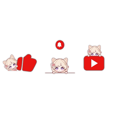 一键三连动态表情包twitch直播youtube视频片尾头顶点赞关注动图