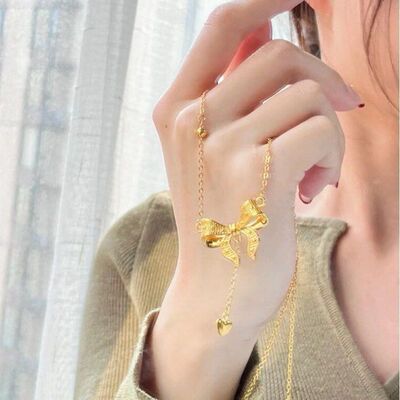 爱心小众链24蝴蝶结流苏在逃公主