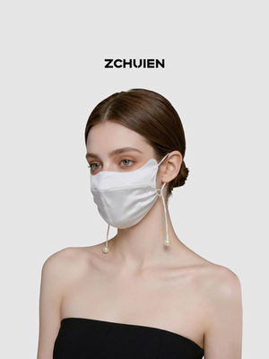 THEA买手店ZCHUIEN26SS柔褶十四行诗真丝缎面口罩
