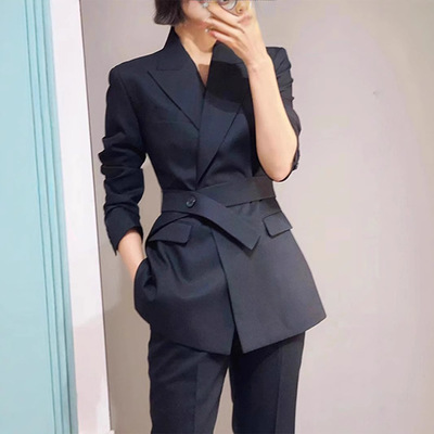 Xz126-professional mmuter-style  Fitted Waist Blazer For Plu