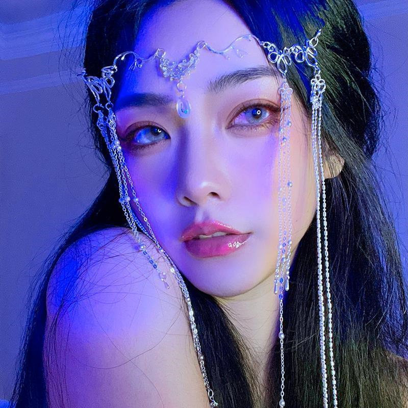 New Luxury Romantic Wedding Rhinestone Fringed Forehead Chai