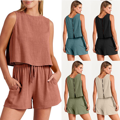 Women’s Fashionable 2026 Set: Elegant Sleeveless Shorts And