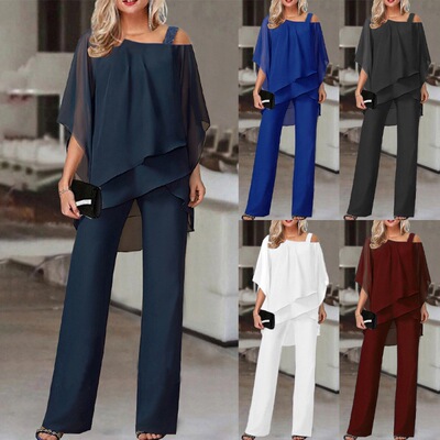 Bachelor Sleeve Pants Women's Casual Off-shoulder Irregular