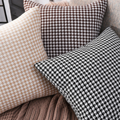 Internet Celebrity Houndstooth Linen  Ins Style Light Luxury