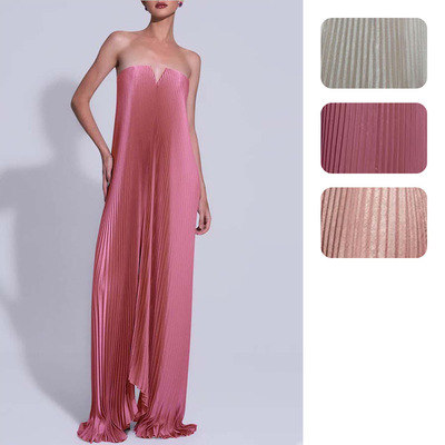 Women's Stand Strapless Pleated Oversized Sexy Pleated Dress