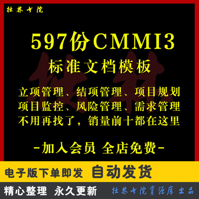 A31标准文档模板CMMI3 项目管理规范软件系统规划需求配置立项