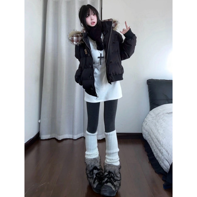 美式基础款磨毛德绒长袖t恤女秋冬中长款遮屁股内搭保暖加长上衣