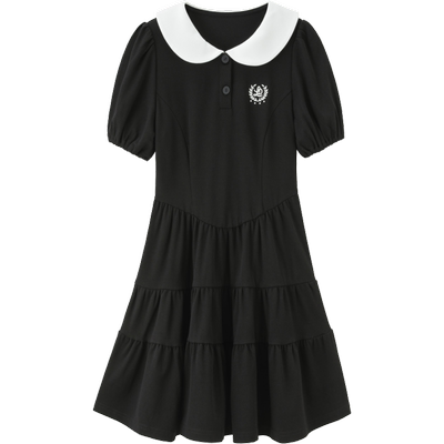 乐町甜美polo连衣裙夏新款学院风翻领T恤裙C2FAE2C06