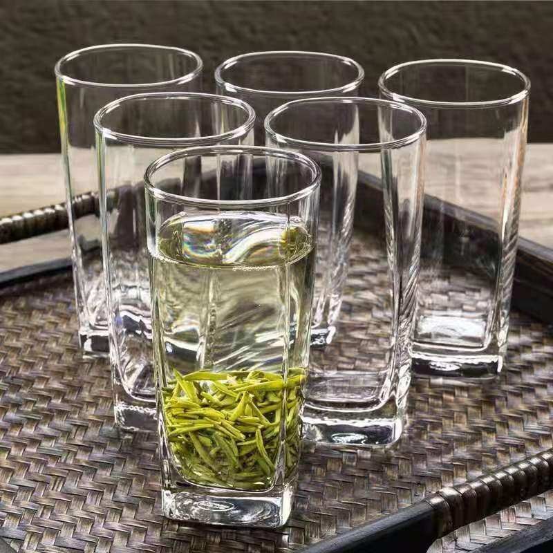 【6只装】玻璃杯水杯牛奶杯套装啤酒杯喝水耐热泡茶杯果汁杯茶杯