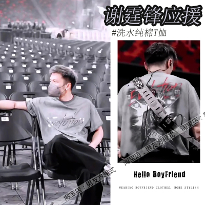 谢霆锋evolution演唱会同款衣服宽松水洗做旧T恤男女情侣应援饭制