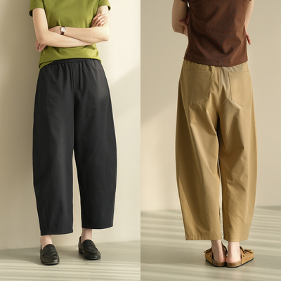 通勤休闲自然腰九分裤