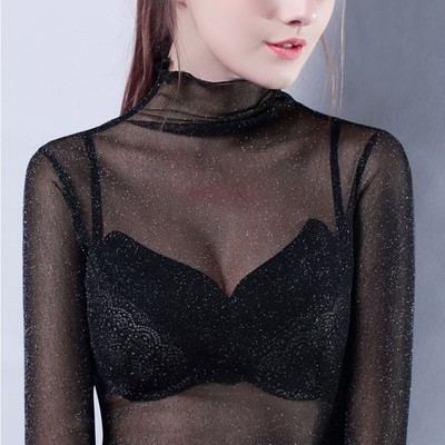 透明黑纱透视纱衣蕾丝