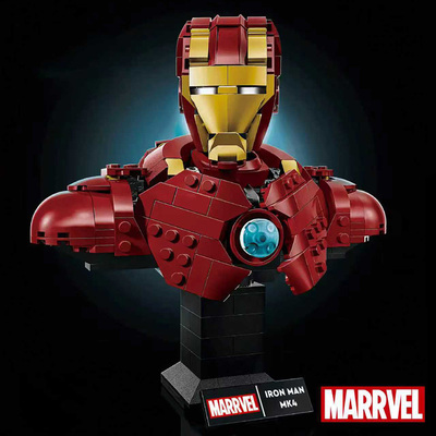 积木超级英雄钢铁侠MK4半身胸像