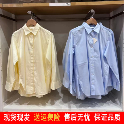 女装衬衫日单长袖纯色衬衣通勤休闲薄外套20255春季新款475665