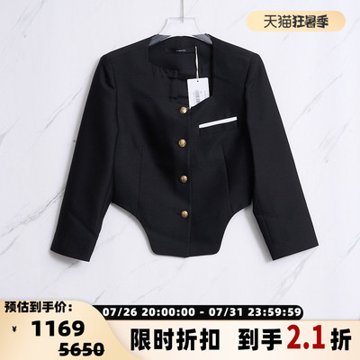 pushBUTTON 潮流都市女士不规则方领休闲西装银泰百货精品 301596
