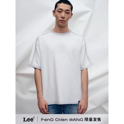 Lee x Feng Chen Wang[联名系列] 男女同款喷染宽松短袖T恤 银泰