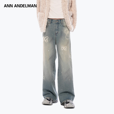 ANN ANDELMAN 秋冬新款男女同款绣花logo牛仔裤银泰百货 301286