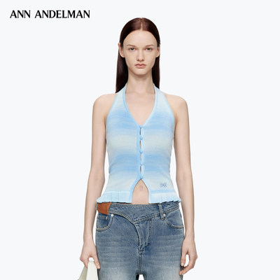ANN ANDELMAN 26春夏女士度假风修身渐变毛织挂脖吊带上衣 301286