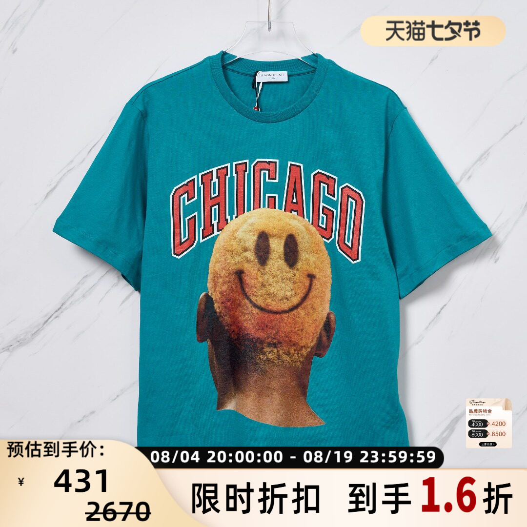 ihnomuhnit 都市中性笑脸印花圆领短袖T恤银泰精品301596