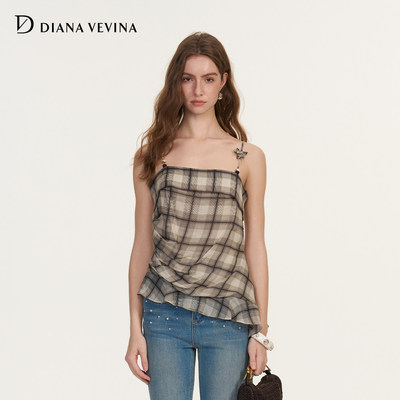 DIANA VEVINA 26春夏新款女士气质优雅不规则吊带背心银泰 301489