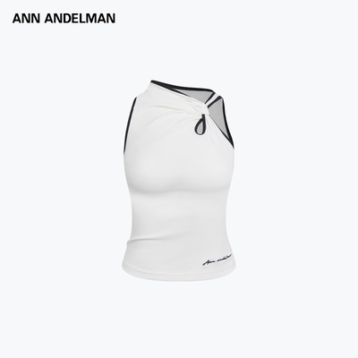ANN ANDELMAN 26春夏女士扭结撞色边修身针织背心银泰百货 301286