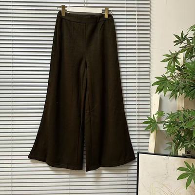 1224-26清货 极简风高腰阔腿裤女宽松显瘦休闲长裤春秋款大脚裤