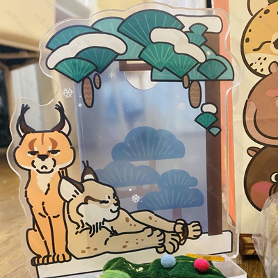 南京红山森林动物园竹竹猞猁水獭兔狲豺貉日历卡立牌代购