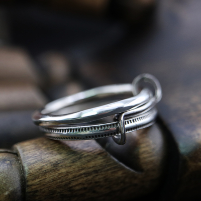 铁头的店情侣925银欧美做旧戒指