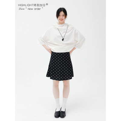 HIGHLIGHT加分25AW 象牙塔 自由堆叠不易皱宽松七分袖立裁上衣