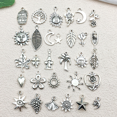 星月亮太阳树叶玫瑰花钥匙扣配件