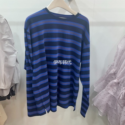 26春圆领休闲条纹宽松长袖T恤