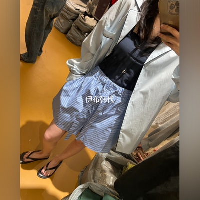 松紧腰宽抽绳休闲单裤女