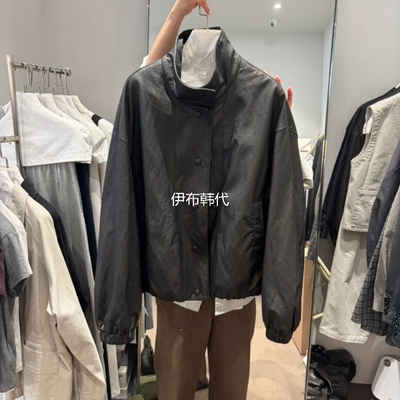 立领纯色休闲短外套夹克