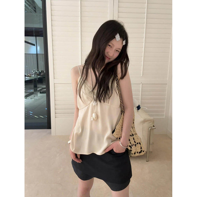 夏季外穿V领无袖吊带背心女