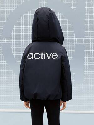 little moco专柜正品2025年冬男女童装三防连帽羽绒服 KBE4EIN044