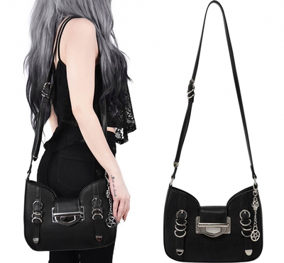 潮牌俄尔普斯倒五芒星金属环挎包