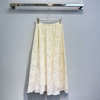 NKC.欧洲站小众气质时尚刺绣蕾丝长裙名媛纯欲风设计感减龄半身裙