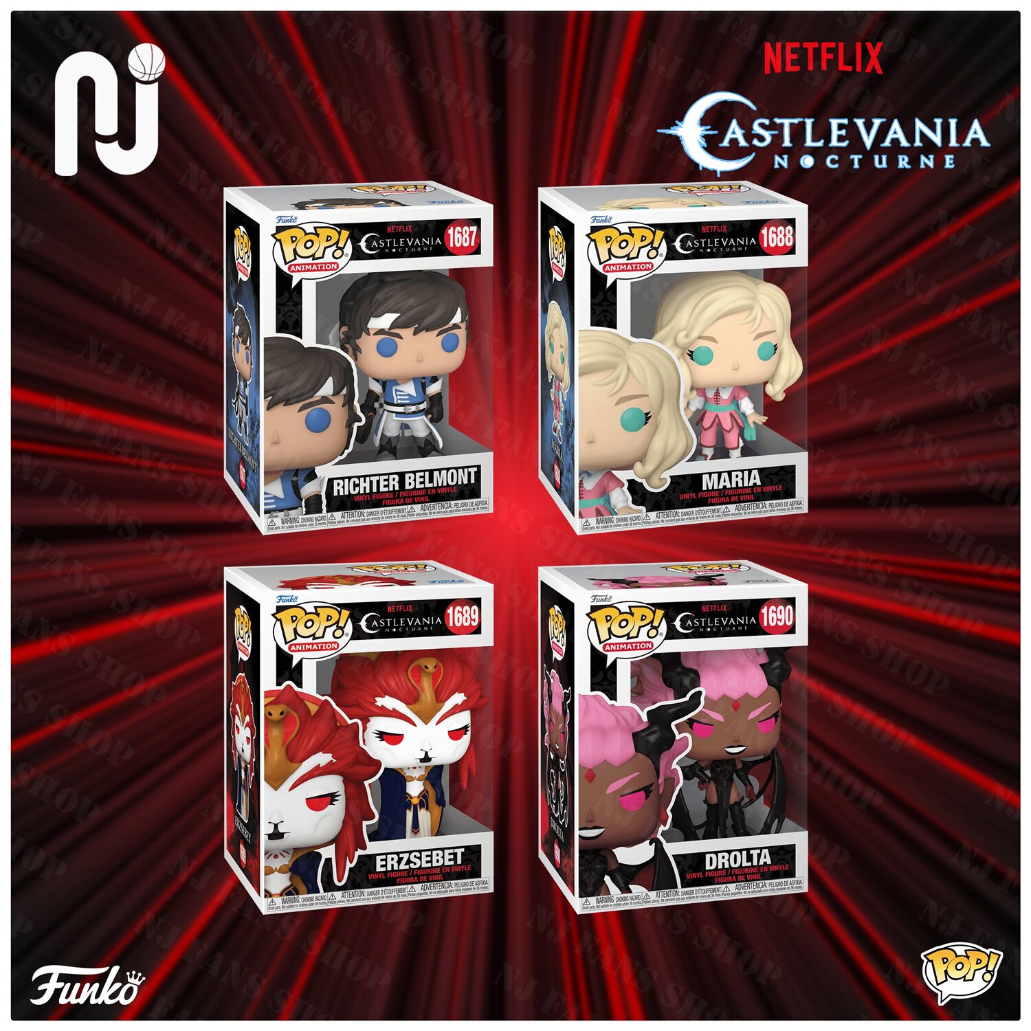 Funko Pop! 恶魔城 夜曲 Castlevania Nocturne 玛丽亚 公仔玩偶