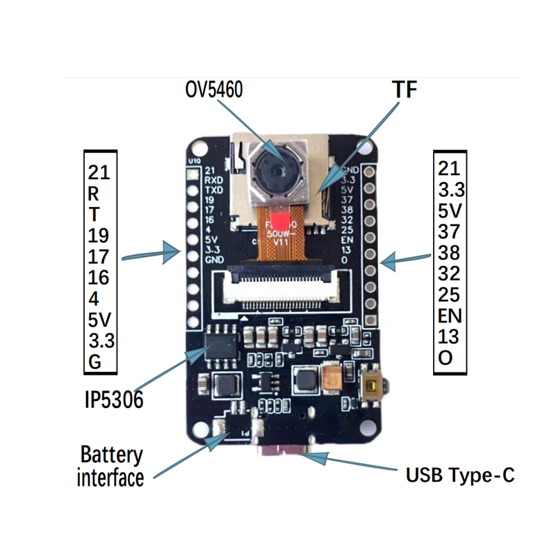 ESP32 CAM开发板 OV5640摄像头 500w像素自动对焦 wifi蓝牙TF卡_虎窝淘