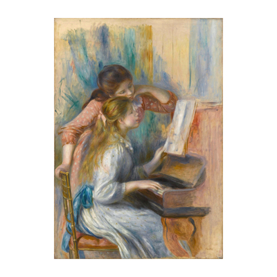 Renoir油画世界名画手绘临摹雷诺阿弹钢琴的女孩装饰画音乐玄关画