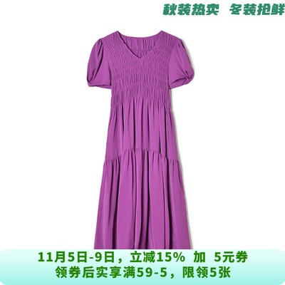 深圳南油NY0A0341优雅气质中长裙连衣裙女4.28夏