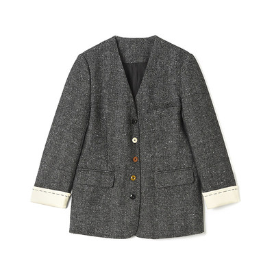 LH0K0018简洁轻奢中长款上衣单排扣外套女1.8春