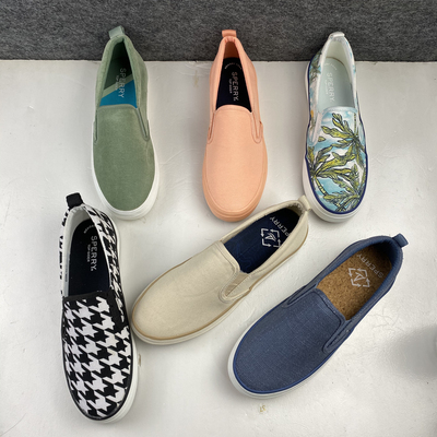 外贸sperry美国女士帆布板鞋 休闲鞋运动鞋 一脚蹬乐福鞋略微偏窄