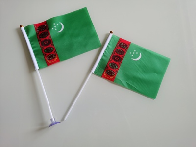 7杆8号土库曼斯坦国旗可开票土库曼斯坦小国旗手挥旗手摇旗小旗子