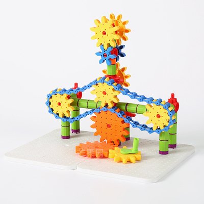 齿轮转动积木儿童大颗粒仿机械运动原理手眼协调益智拼搭积木玩具