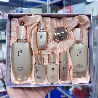 乐妆 WHOO后天率丹水乳两件套盒圣诞限定 提拉提亮保湿精华眼面霜