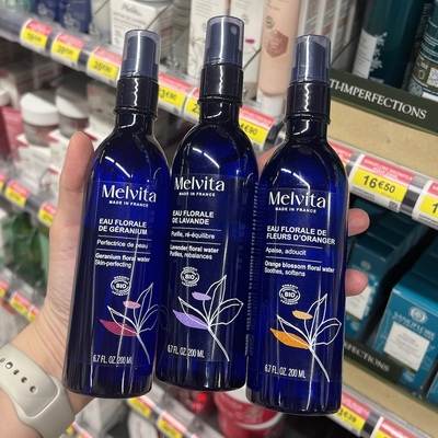 保税法国Melvita蜜葳特金缕梅橙花薰衣草矢车菊花玫瑰水喷雾200ml