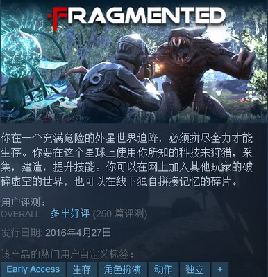 STEAM 国区礼物 PC中文正版 Fragmented 支离破碎 碎片 破碎虚空