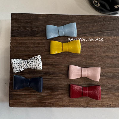 真皮手工发夹女童迷你额前刘海夹小众高级质感不锈钢鸭嘴夹