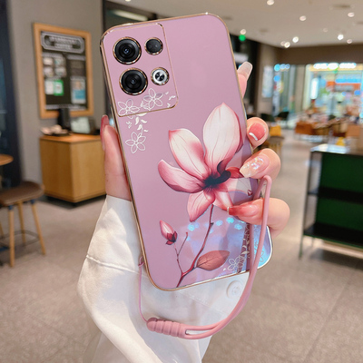 opporeno8pro+硅胶软时尚百合花